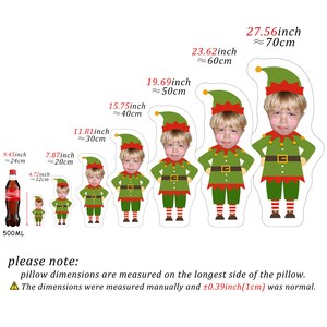 My Face Pillow Custom Personalized Photo Pillow Gift Christmas Elf ...