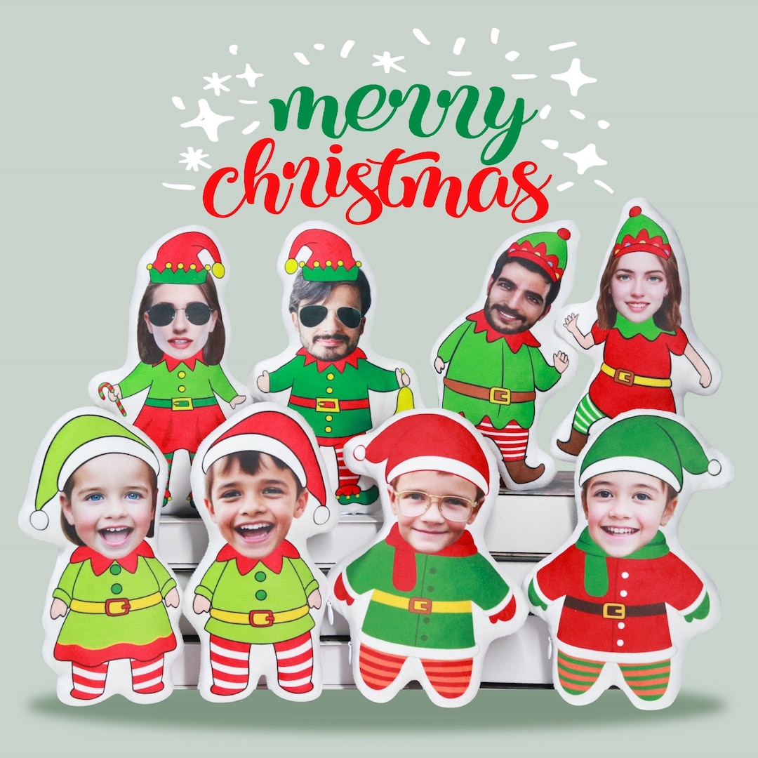 Custom Christmas Elf Face Pillow: Personalized Photo Gift - Etsy