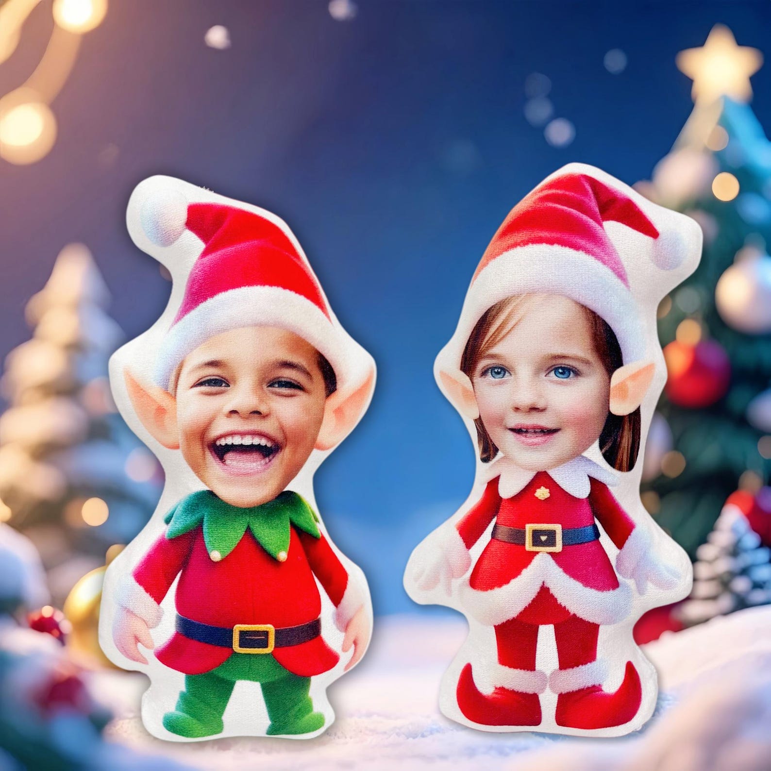 Custom Elf Doll Pillows With Children's Photo, Creative Christmas Gifts ...