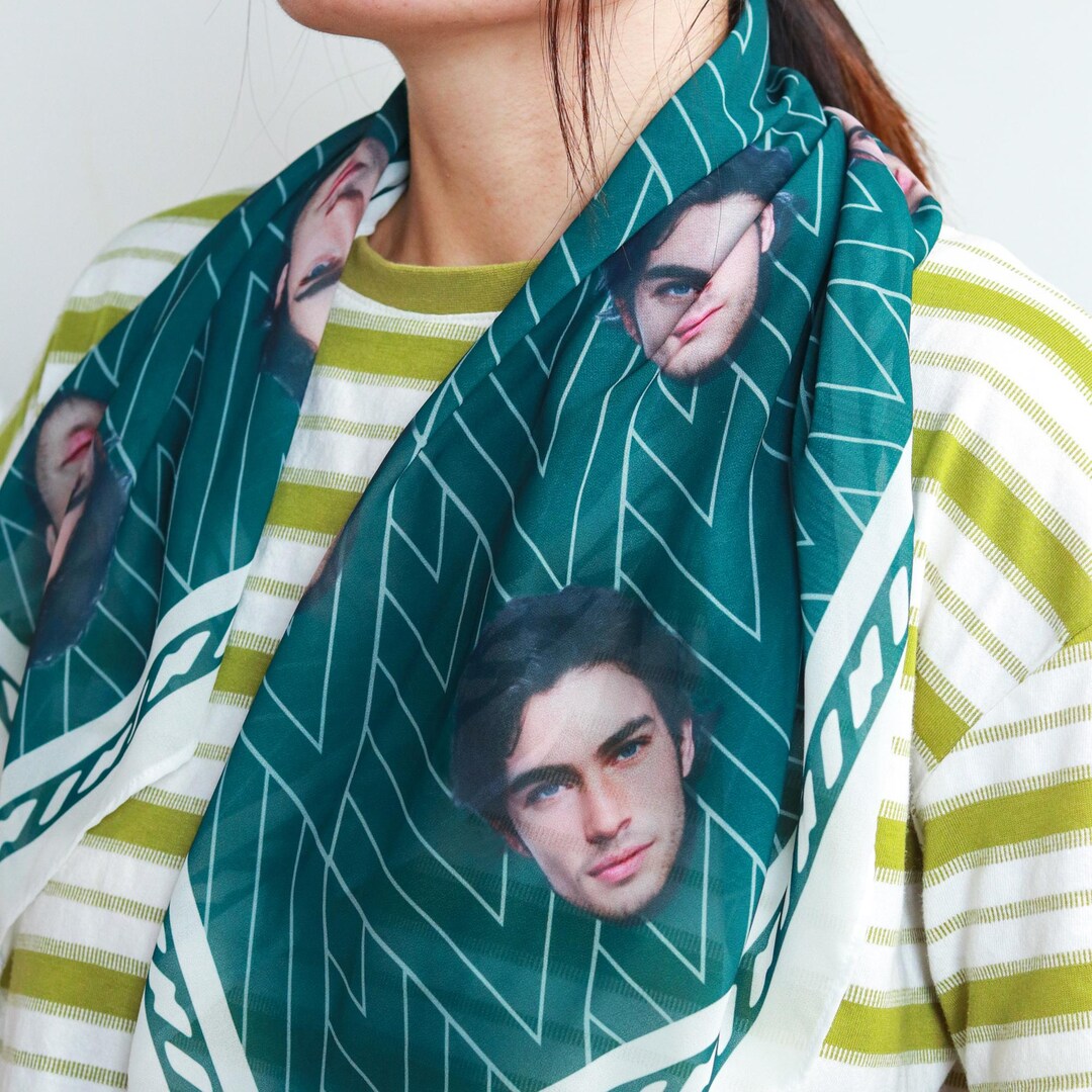 Personalized Photo Chiffon Scarf – Custom Portrait Shawl, Corporate ...