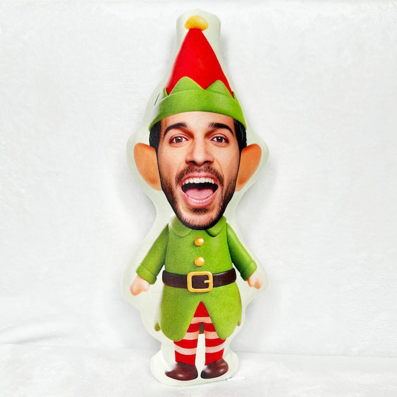 Custom Your Face Image Elf Doll Pillow – Personalized Christmas Gift ...