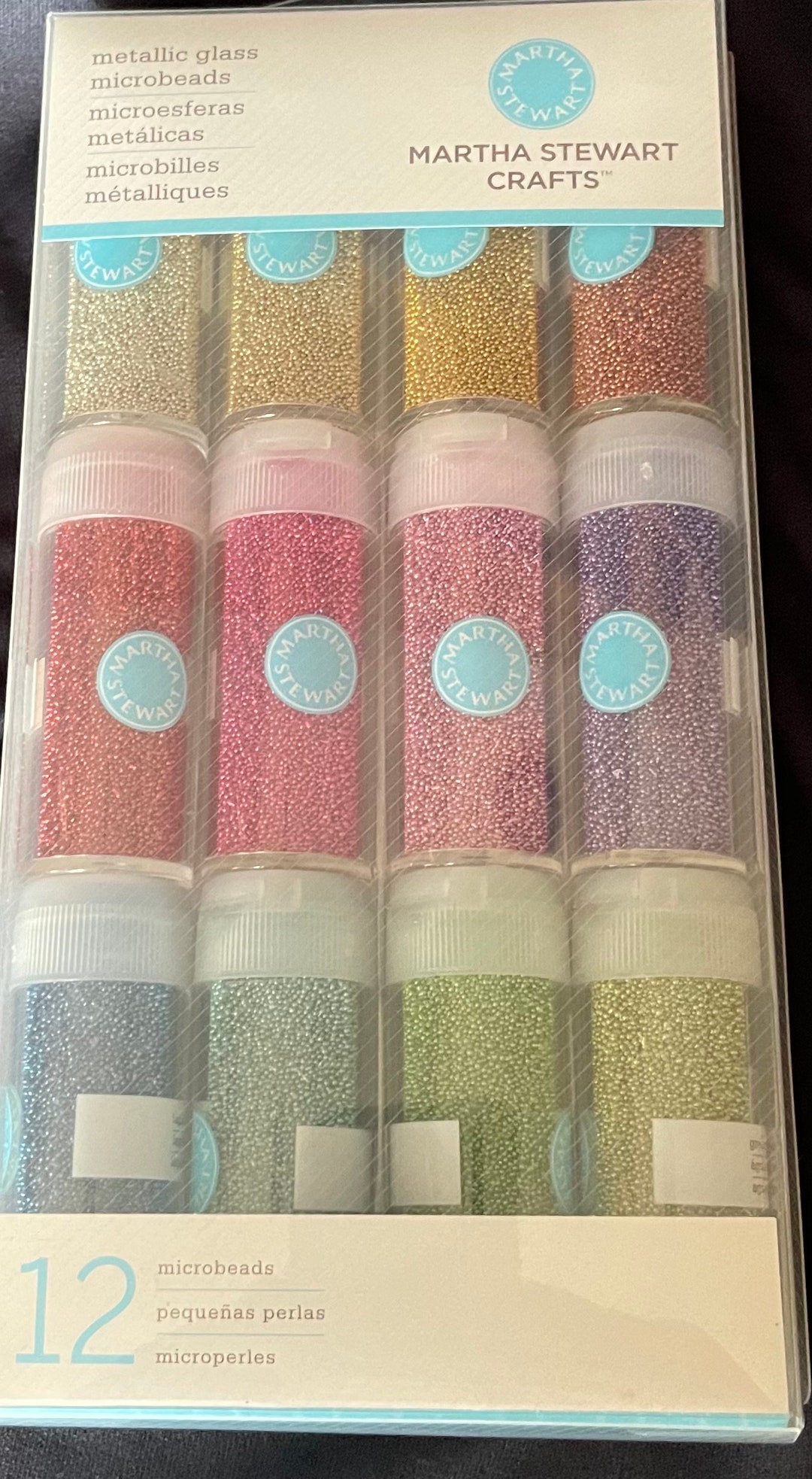 Box of 12 Glass Metallic Micro Beads by Martha Stewart New - Etsy