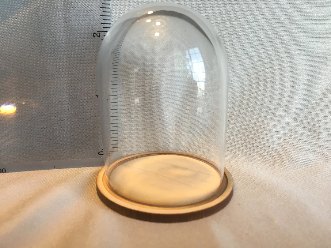 Small Glass Dome With Wood Base, 2 1/2” Tall 2 1/8” Wide With Base - Etsy