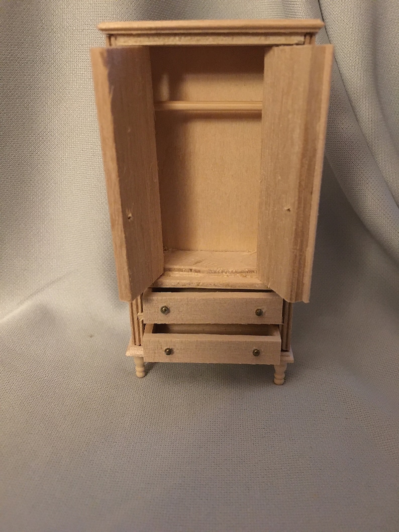 1:24 or 1/2 Scale Wardrobe Armoire Unfinished Wood - Etsy