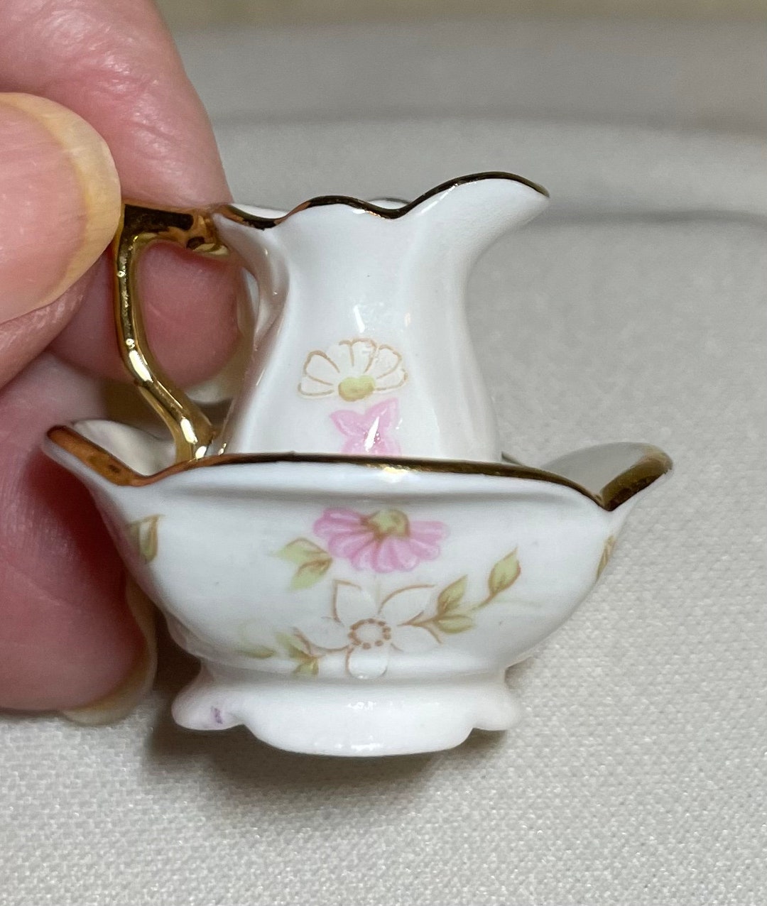1:12 or 1 Scale Bone China Pitcher & Bowl Made in England - Etsy