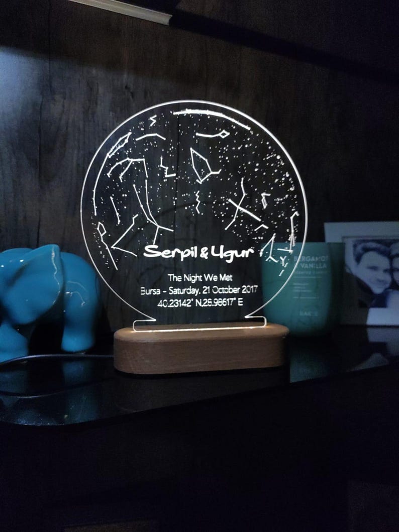 Personalized Star Map Night Light - Custom Constellation Map for ...