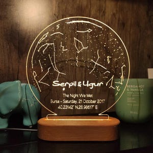 Personalized Star Map Night Light Custom Constellation Map for Birthday ...