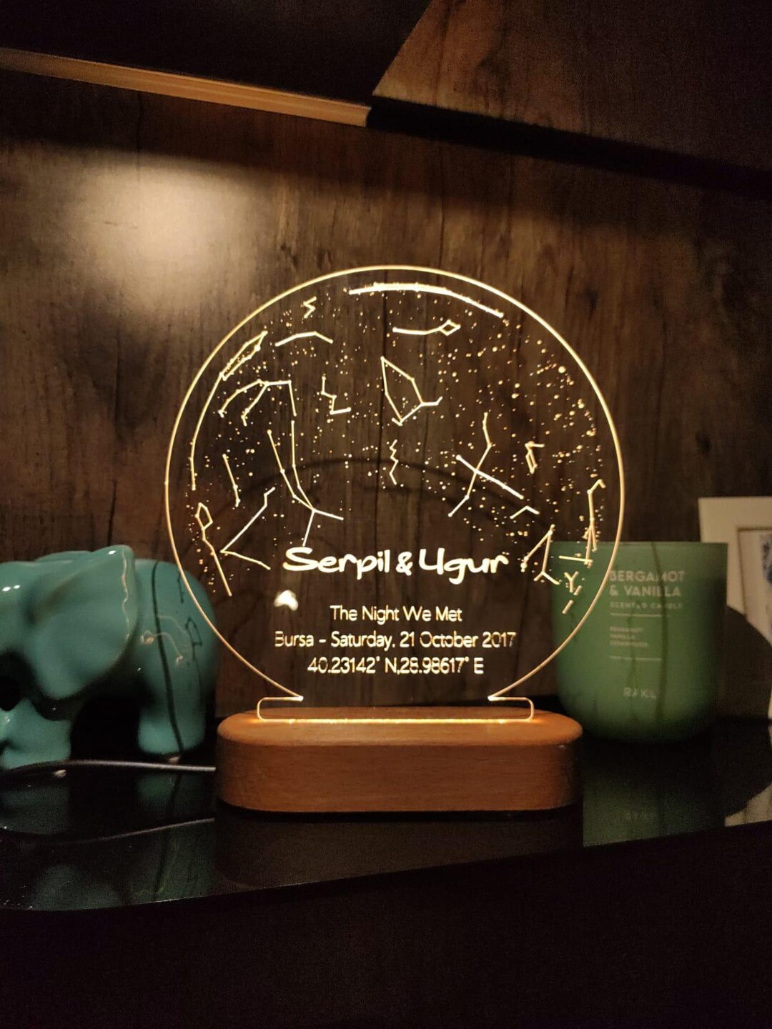 Personalized Star Map Night Light Custom Constellation Map for Birthday ...