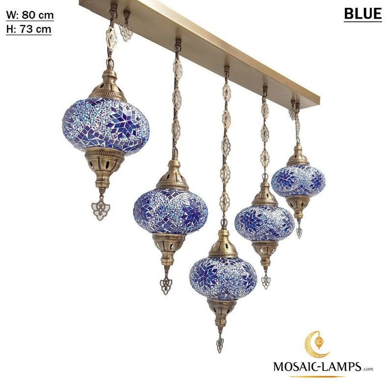 5 Globe Bar Turkish Kitchen Island Chandelier Colourful - Etsy