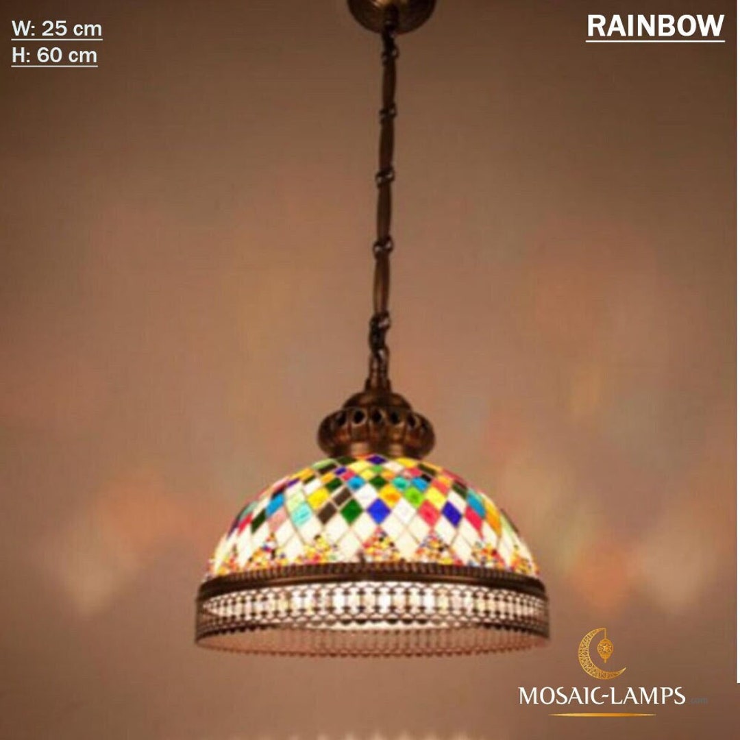 Turkish Mosaic Tiffany Pendant Lamps, Handmade Mosaic Multicolor ...