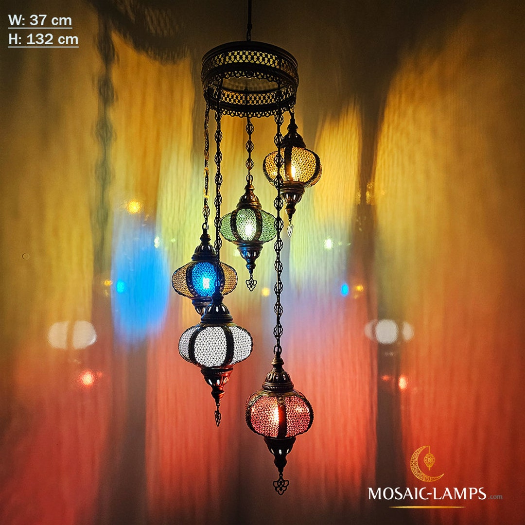 Spiral 5 Sphere Byzantine Lights, Moroccan, Syrian, Ottoman Metal Motif ...