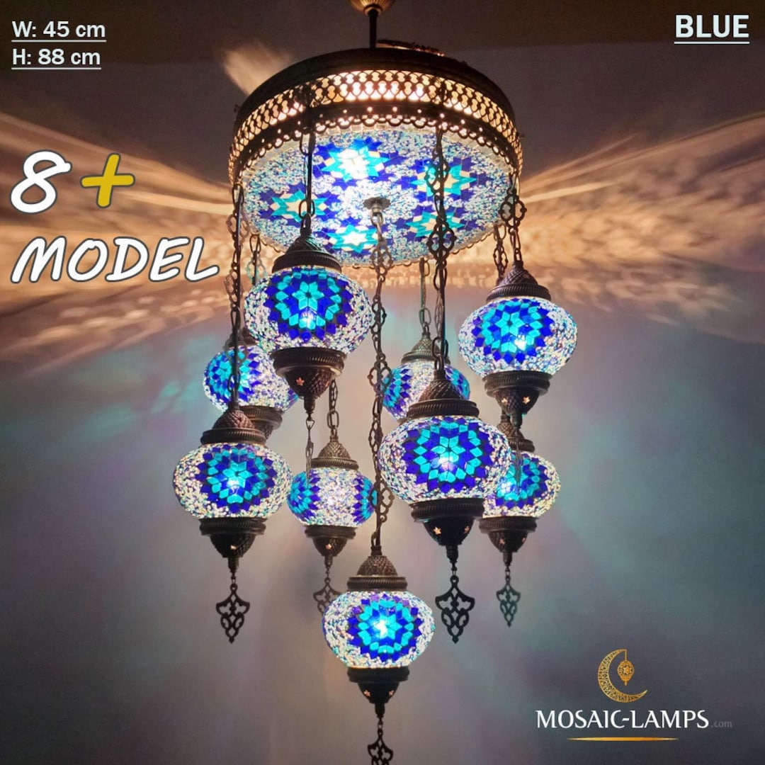 91 Globe Mosaic Turkish Chandeliers, Mixed Settlement Mosaic Circle ...