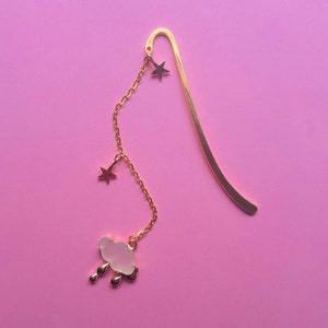 Rain Cloud Beaded Bookmark, Hook Bookmark, Book Lover Gift Idea, Gold ...