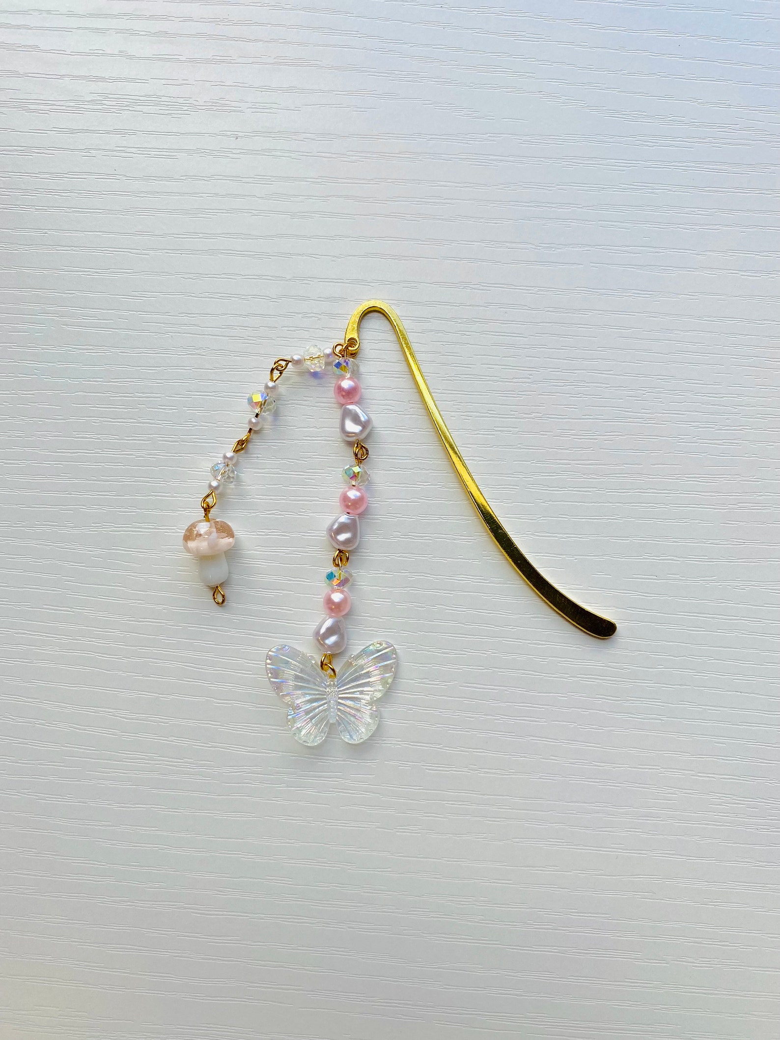 Beaded Bookmark, Hook Bookmark, Book Lover Gift Idea, Gold Bookmark ...
