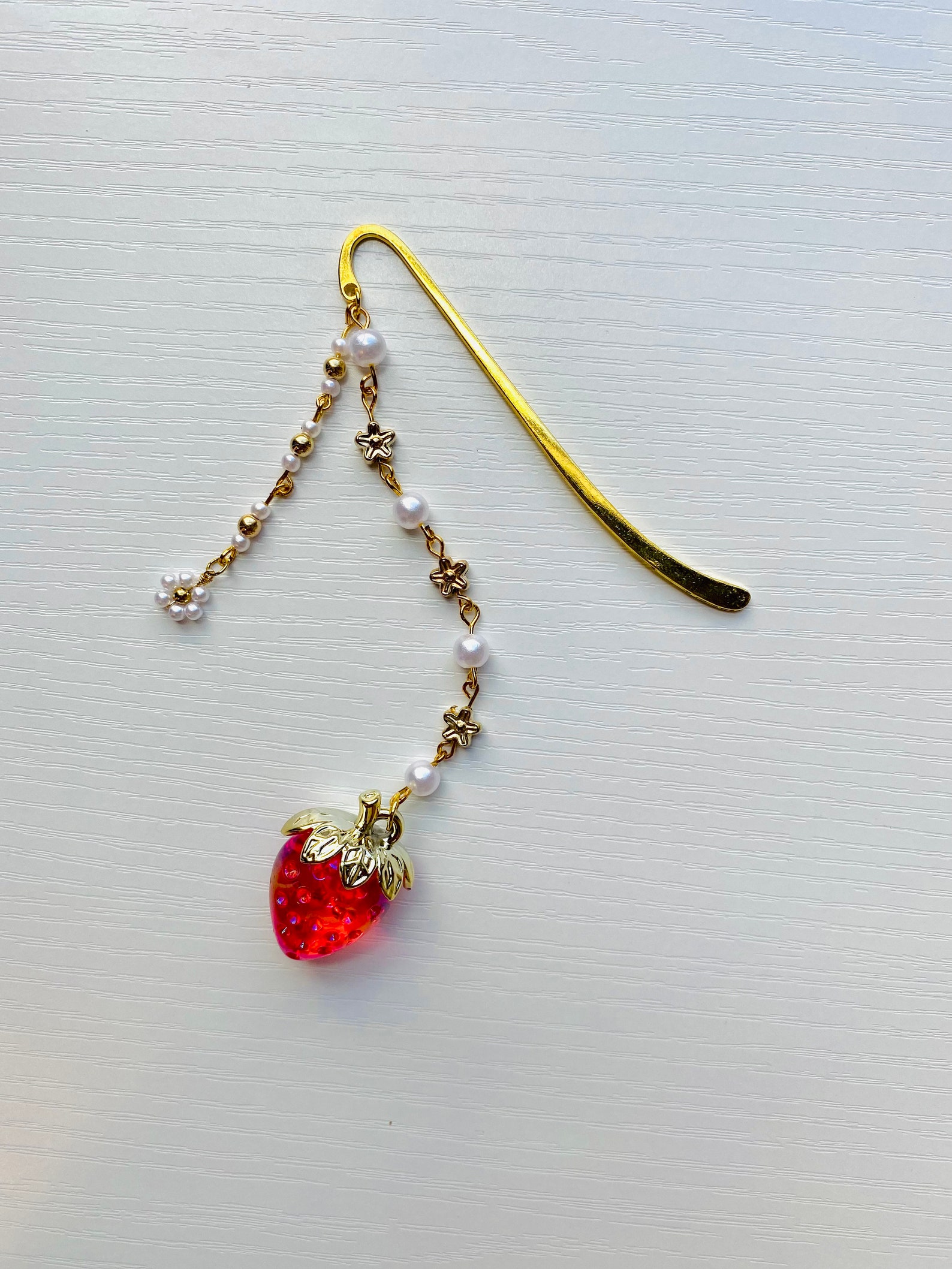 Beaded Bookmark, Hook Bookmark, Book Lover Gift Idea, Gold Bookmark ...