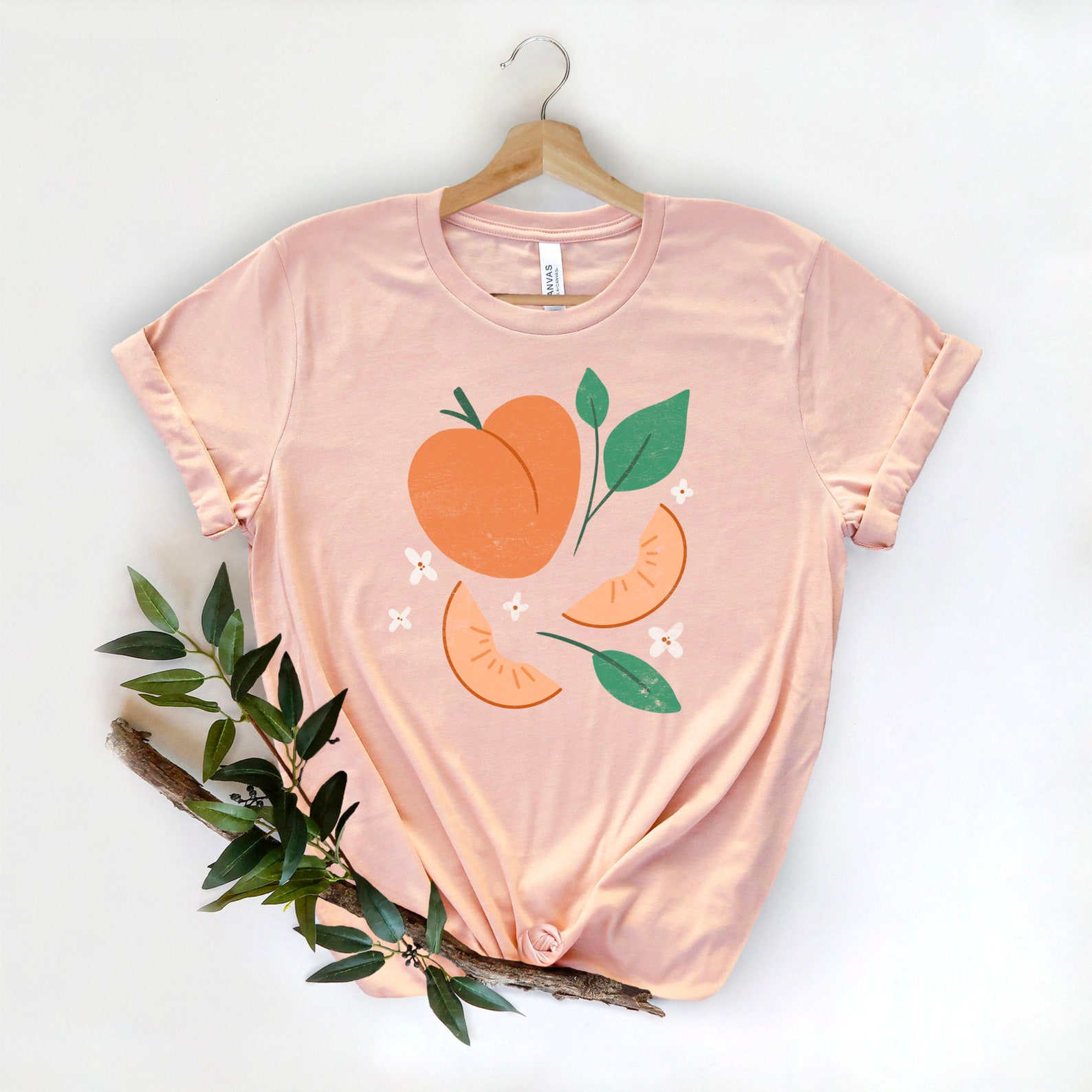Peach T Shirt Fruit Shirt Spring Blossom Tee Women's | Etsy