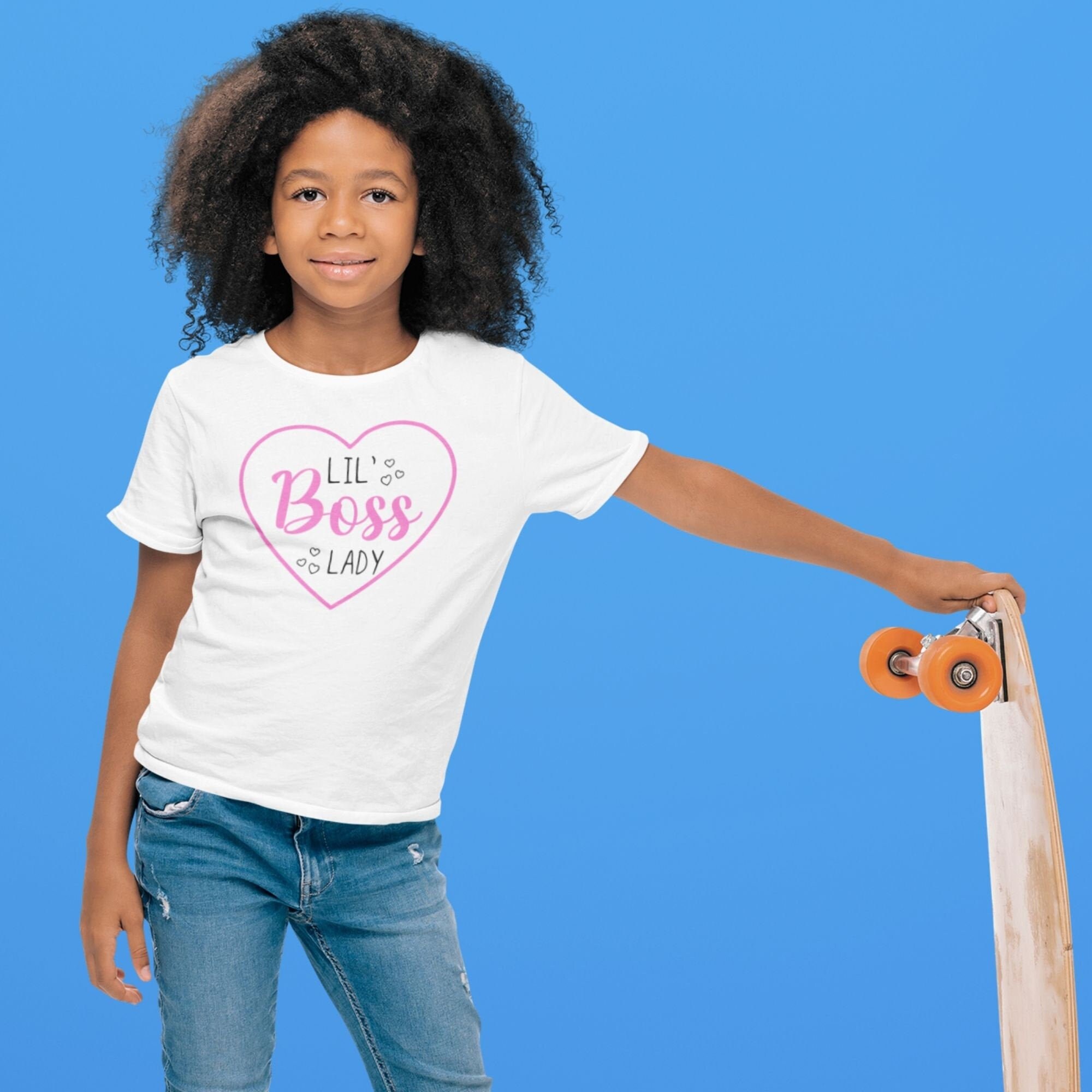 Lil Boss Lady White Short Sleeve T-Shirt For Youth Girls | Etsy