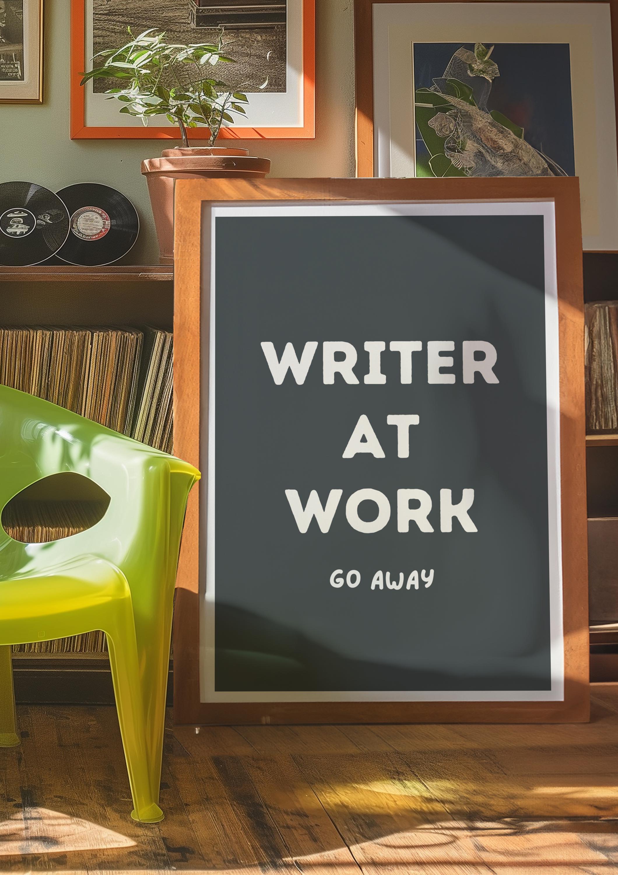 Writer at Work Sign: Funny Author Gift, Office Decor (digital Download ...