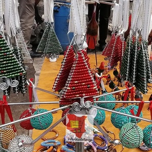 African Christmas Tree Decorations, Beaded Christmas Tree Hanging Balls ...