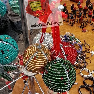 African Christmas Tree Decorations, Beaded Christmas Tree Hanging Balls ...