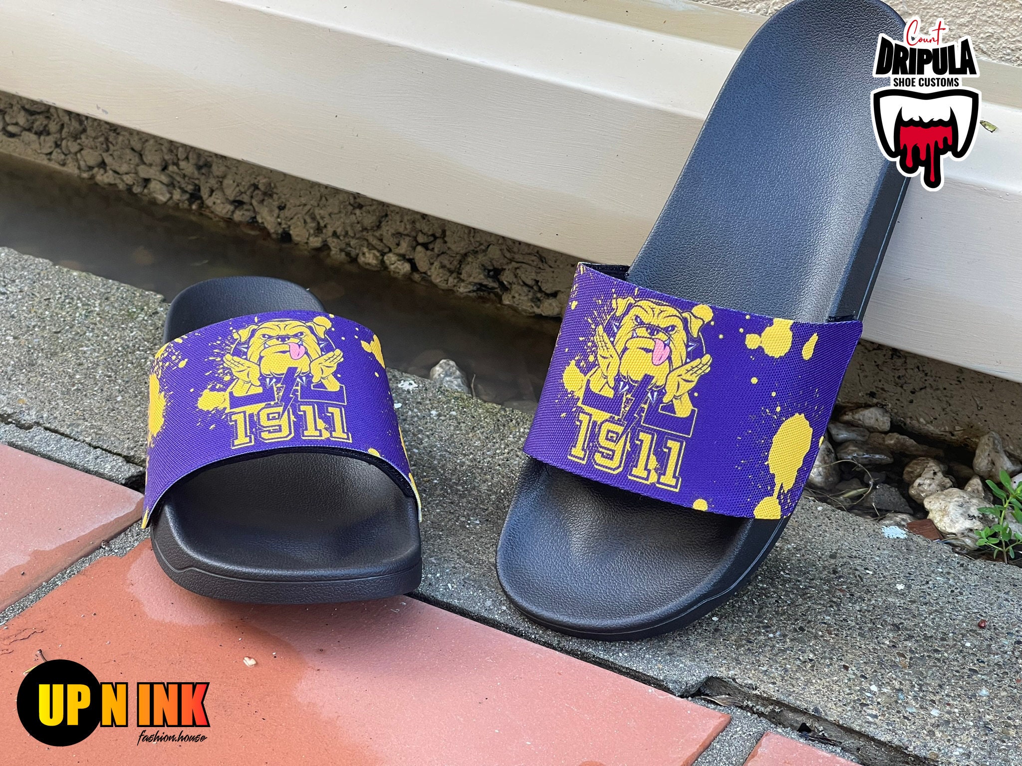 Omega Psi Phi Da Bruhz Que 1911 Slide Footwear Flip Flops Sneakers