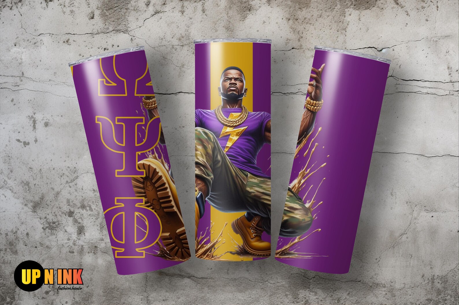Omega Psi Phi Tumbler Wrap Que 1911 Bruhz See It Through 20oz Skinny ...