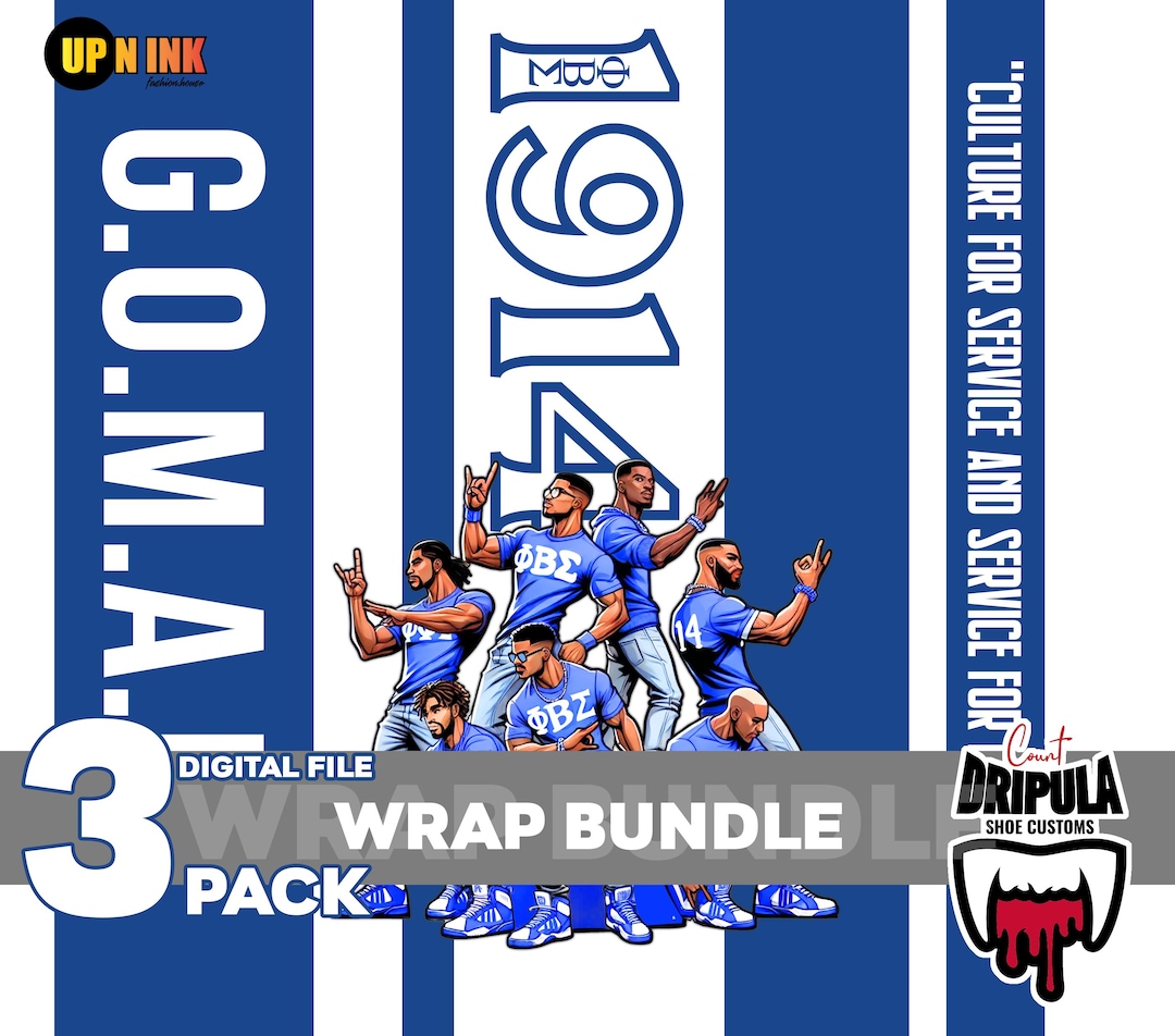 Phi Beta Sigma Tumbler Wrap 1914 Vibrant Colors Sublimation Design ...