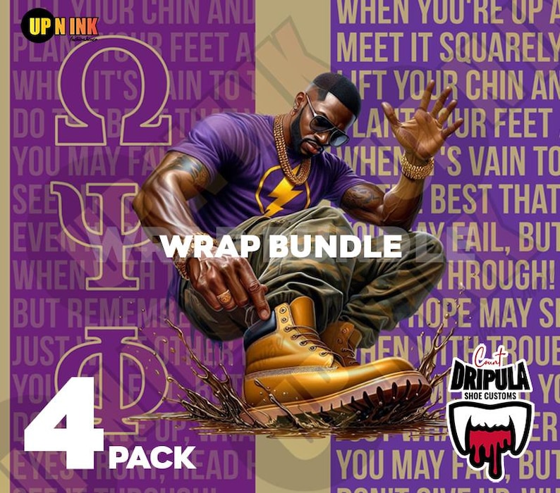 Omega Psi Phi Tumbler Wrap Que 1911 Bruhz See It Through 20oz Skinny ...