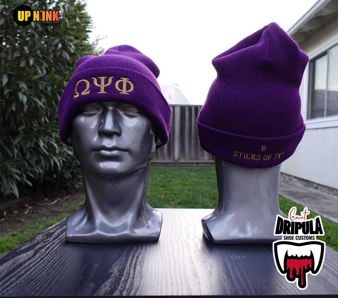 Omega Psi Phi Knit GREEK LETTERS Beanie Skull Cap 1911 Probate ...