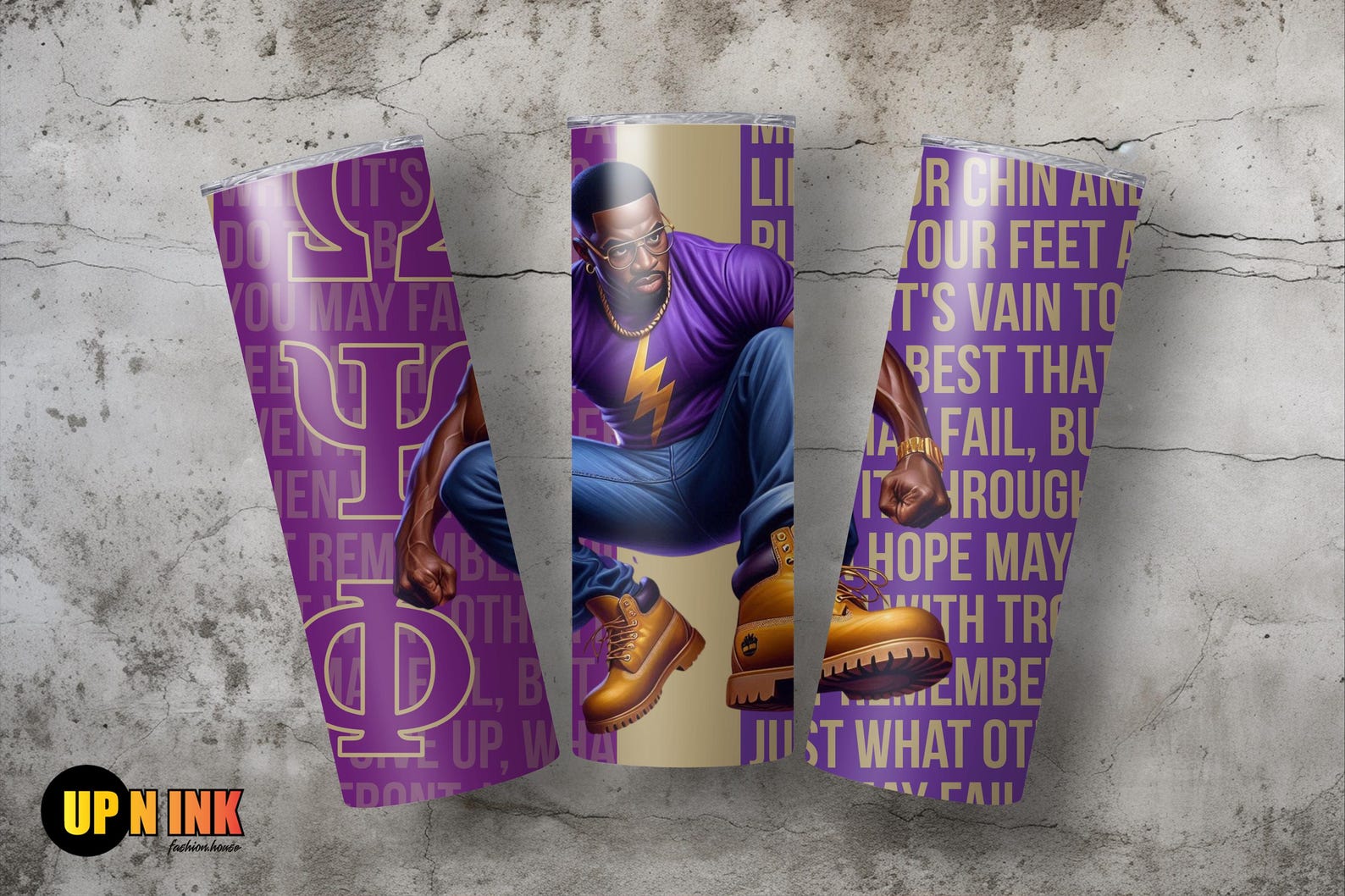 Omega Psi Phi Tumbler Wrap Que 1911 Bruhz See It Through 20oz Skinny ...
