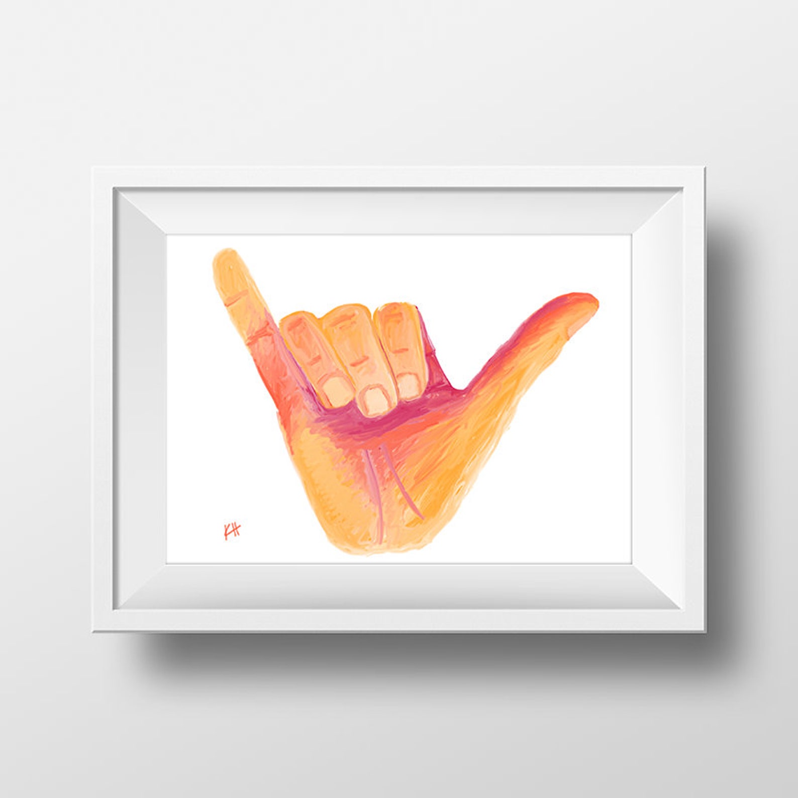 Shaka Wall Art Shaka Hand Art Print Hang Loose Art Shaka | Etsy