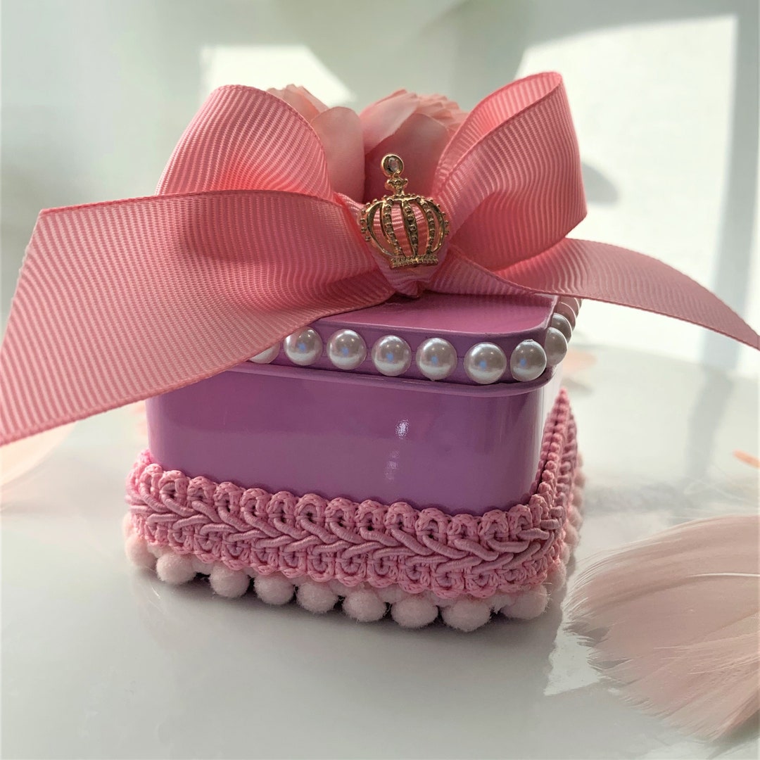 Princess Candy Container/tin With Lid for Birthday Party/pink and Gold ...