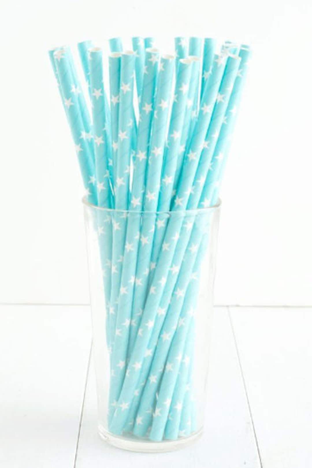 25 Blue Star Paper Straw / Star Straw / Blue Straws / Baby Shower ...