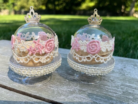 Set of 6/princess Favor Domes Treat/gold and Pink Mini - Etsy
