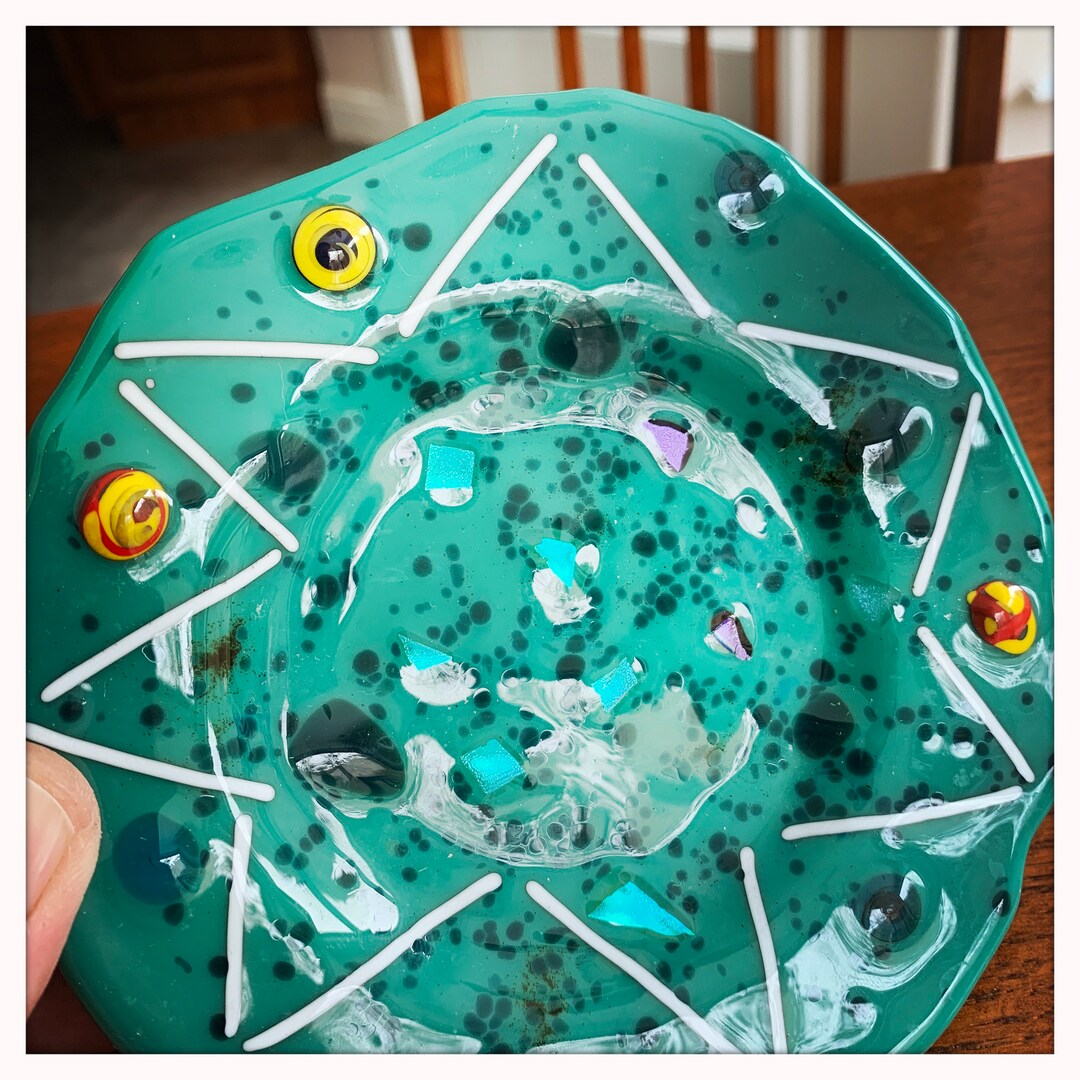 Fused and Slumped Glass Plate Tray - Etsy