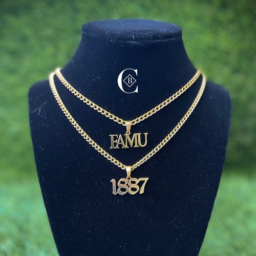 FAMU or 1887 Elegant Gold Plated Necklace/ FAMU Rattlers/famu - Etsy