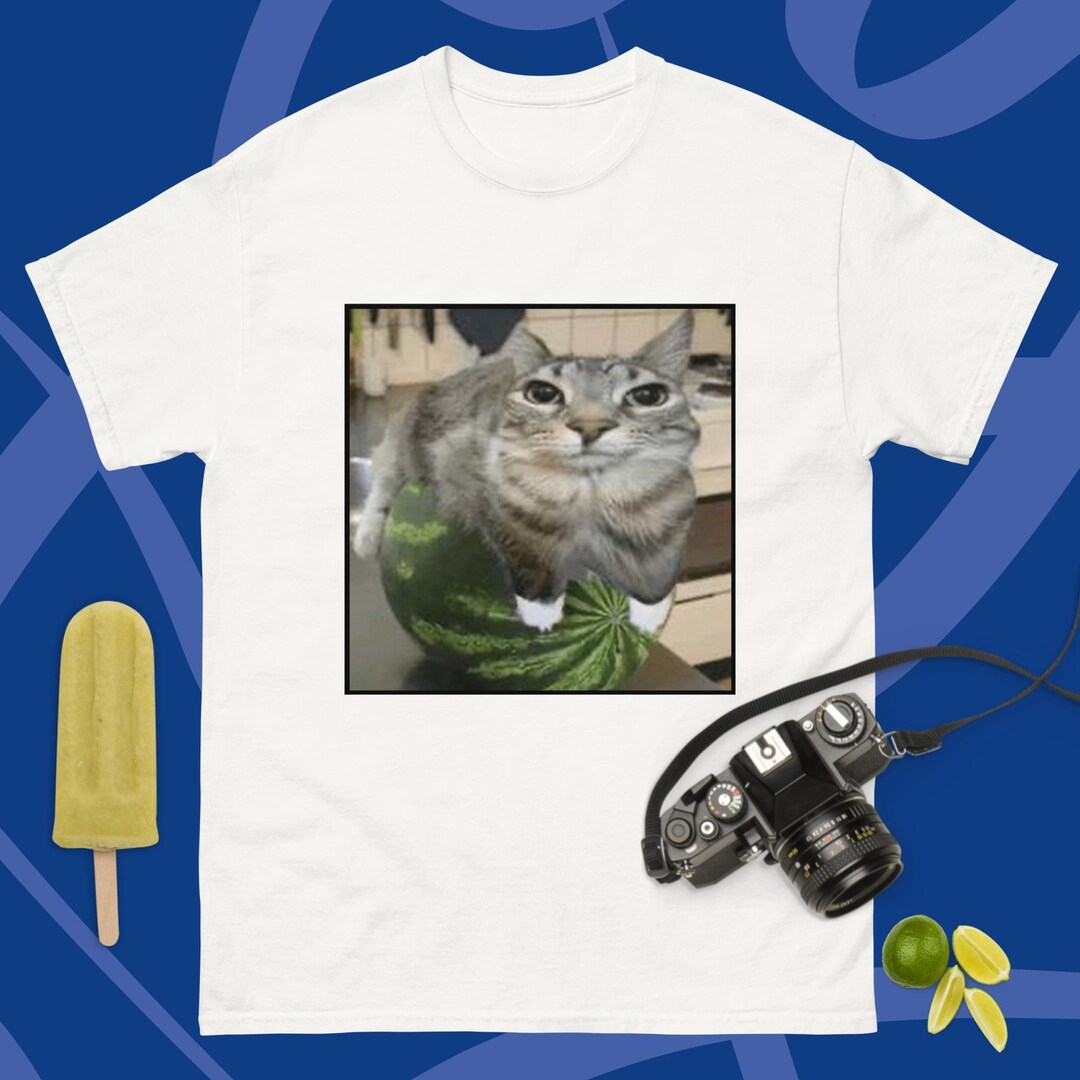 Melon Cat, Watermelon Cat, Cat Meme, Meme Cat, Silly Shirt, Shitpost ...