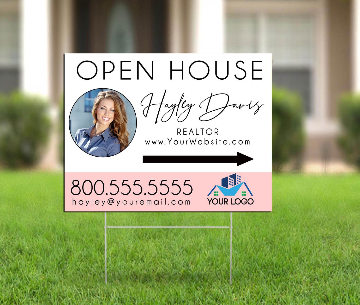 Custom Modern Open House Sign Template, Real Estate Open House Sign ...