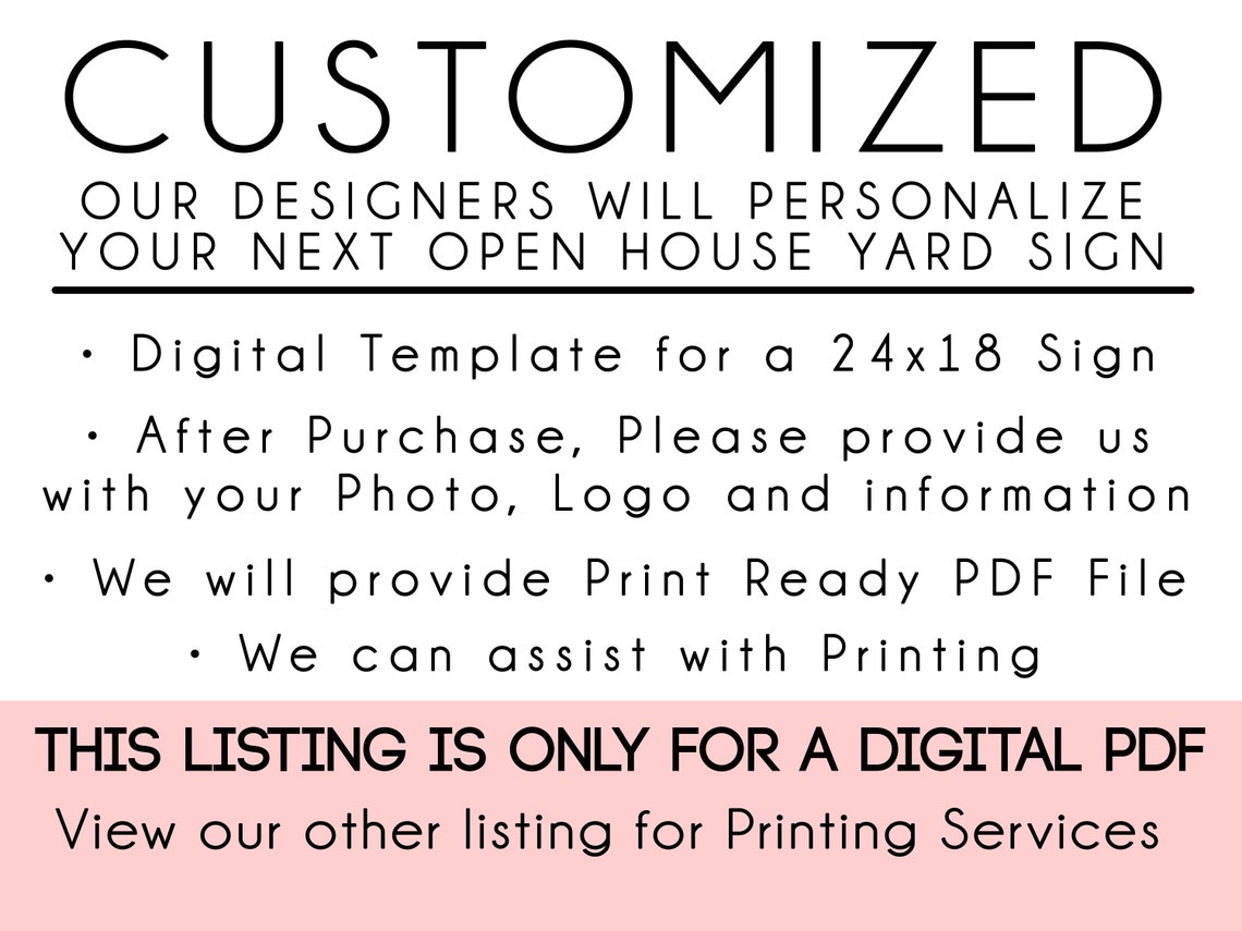 Custom Modern Open House Sign Template Real Estate Open House - Etsy