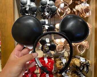 Black Faux Leather Mouse Ears / Black Mouse Ears - Etsy