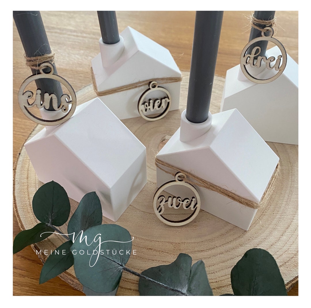 Advent Wreath Numbers Set of 4 Candles Decoration Wood Lasered - Etsy