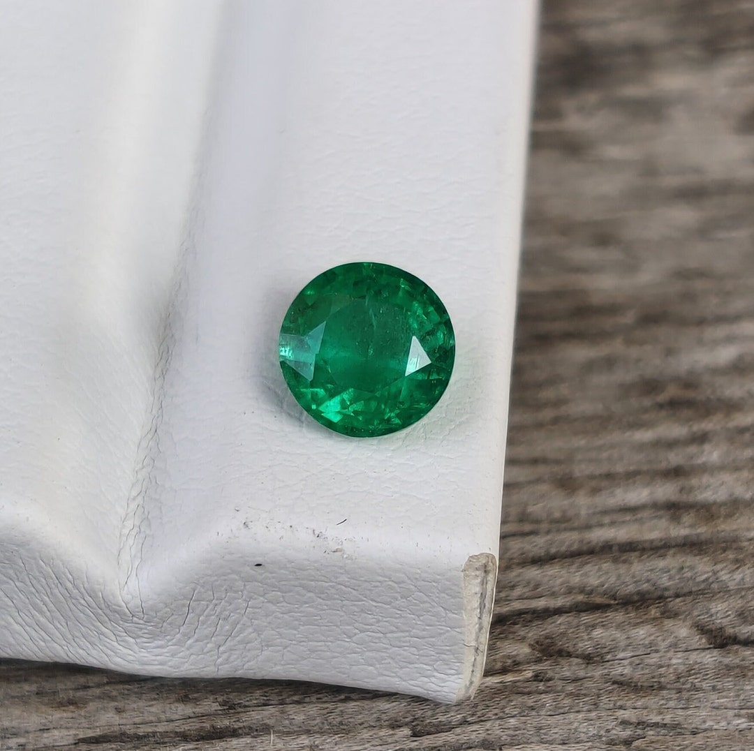 6x6 Mm Calibrated Natural Emerald 0.82 Cts Eye Clean Transparent Round ...