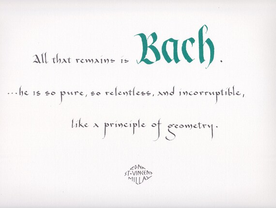 Gothic Calligraphy: an Ode to Bach | Etsy