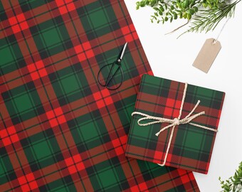 Plaid Christmas Wrapping Paper - Etsy