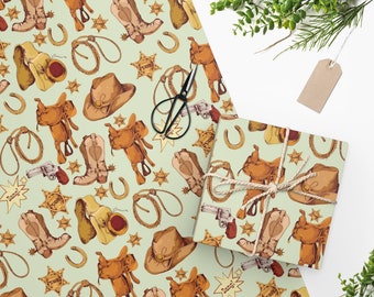 Cowboy Wrapping Paper - Etsy