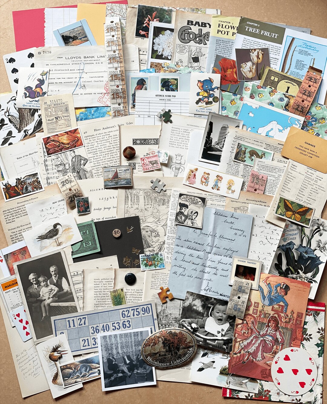 Vintage Journal Ephemera Pack | 80+ Items Junk Journal Paper Kit ...