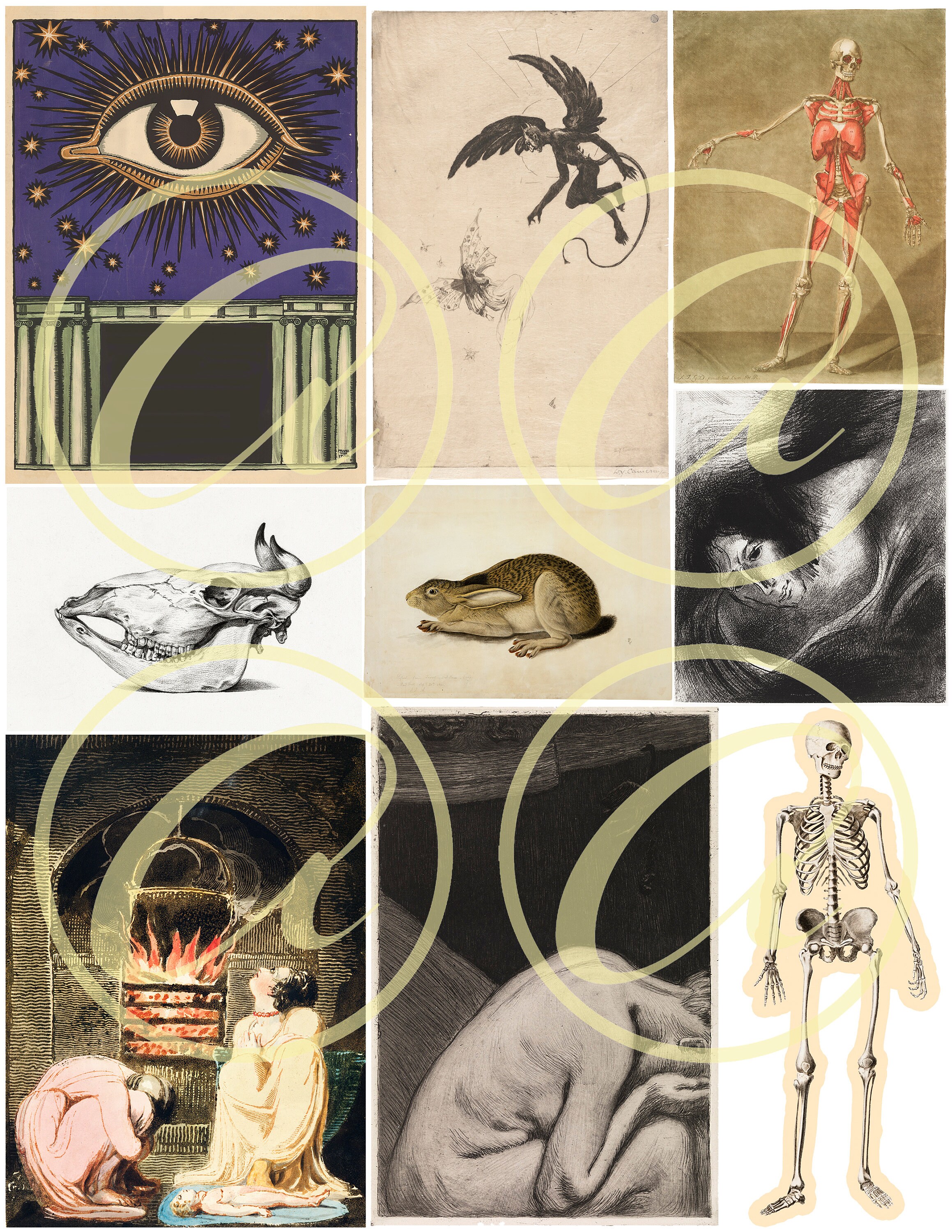 Creepy Vintage Digital Ephemera | Spooky Halloween Printables, Vintage ...