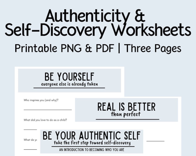 Printable Authenticity & Self-discovery Worksheets Personal ...