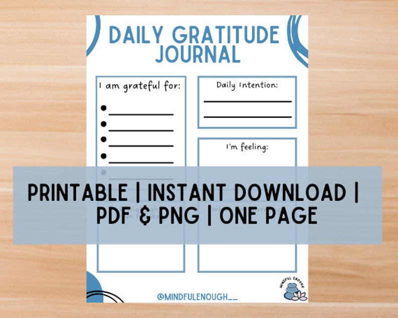Printable Gratitude Journal | Daily Gratitude Printable | Gratitude ...