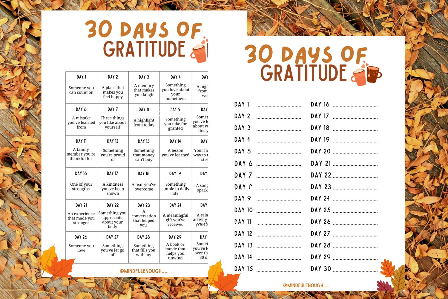 Printable 30 Days of Gratitude for November | Thanksgiving | Gratitude ...
